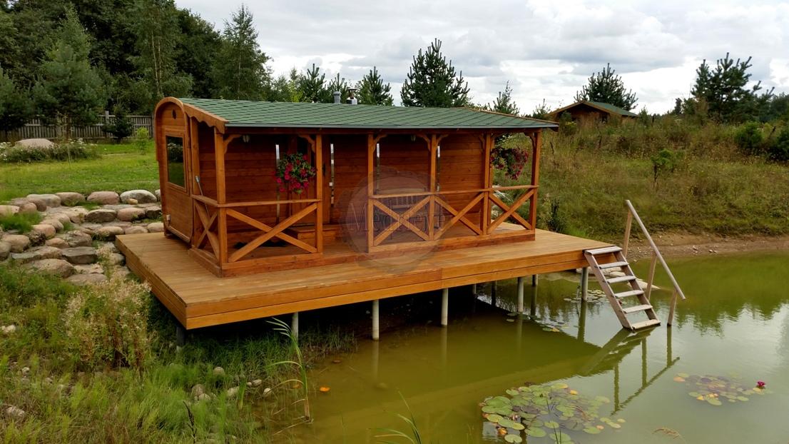 Rectangular sauna with terrace – Medrievė